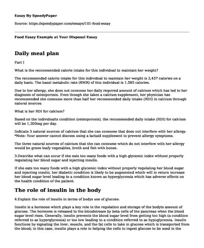 Food Essay Example At Your Disposal SpeedyPaper Food Essay Example At Your Disposal SpeedyPaper