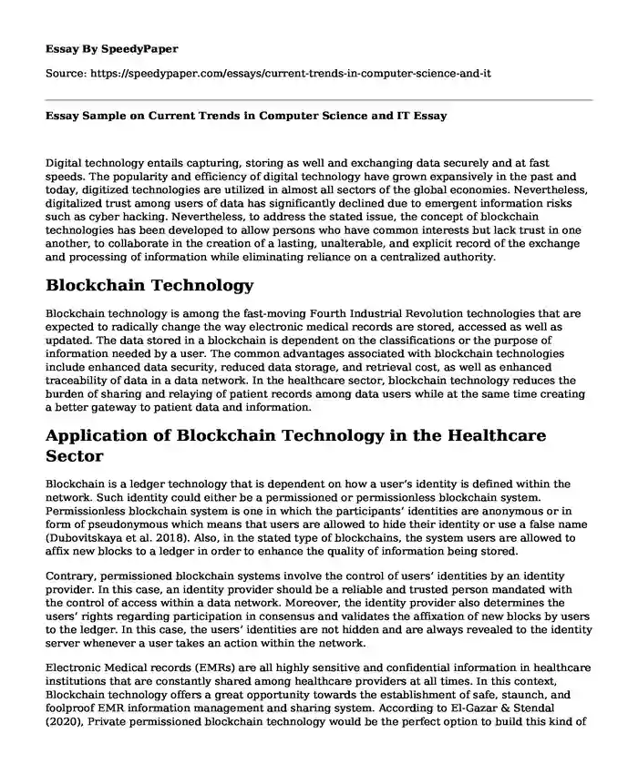 Essay Sample On Current Trends In Computer Science And IT Essay Sample On Current Trends In Computer Science And IT