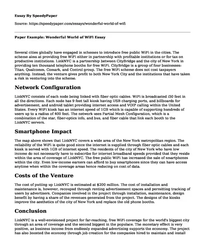  Paper Example Wonderful World Of WiFi SpeedyPaper